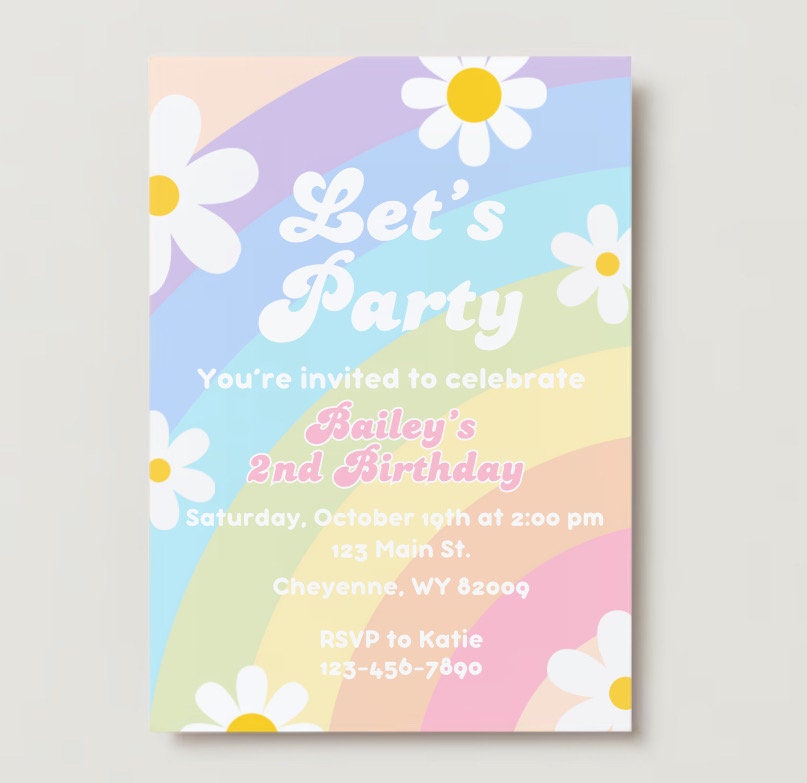 Groovy Birthday Party Invitation - Etsy
