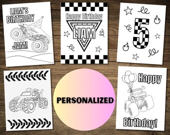 Custom Monster Truck Party Coloring Sheet/ Placemat Digital Download ...