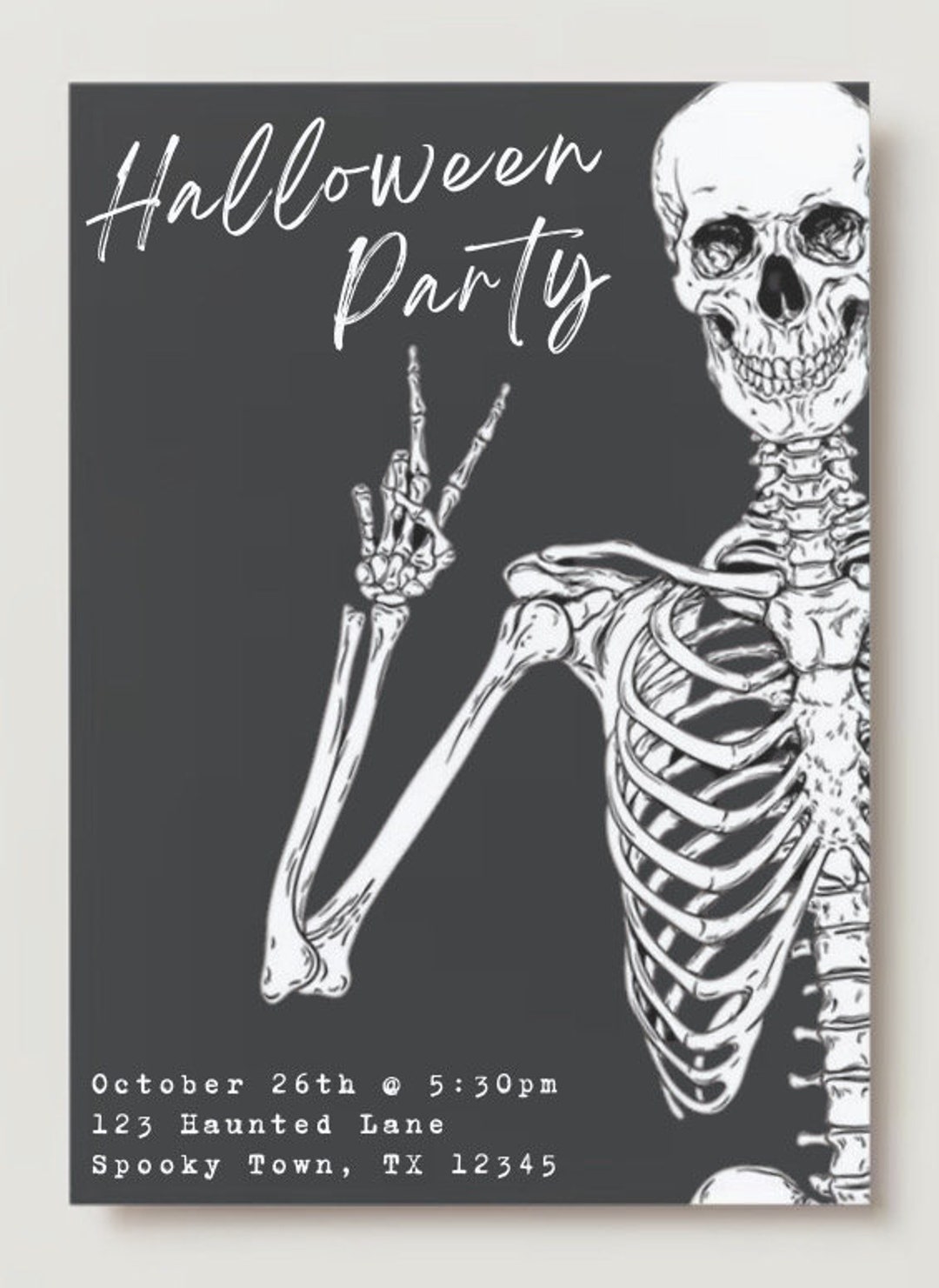 Skeleton Halloween Party Invitation - Etsy