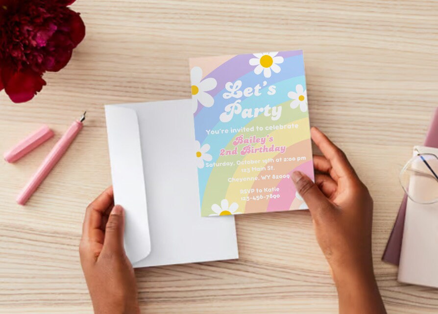 Groovy Birthday Party Invitation - Etsy