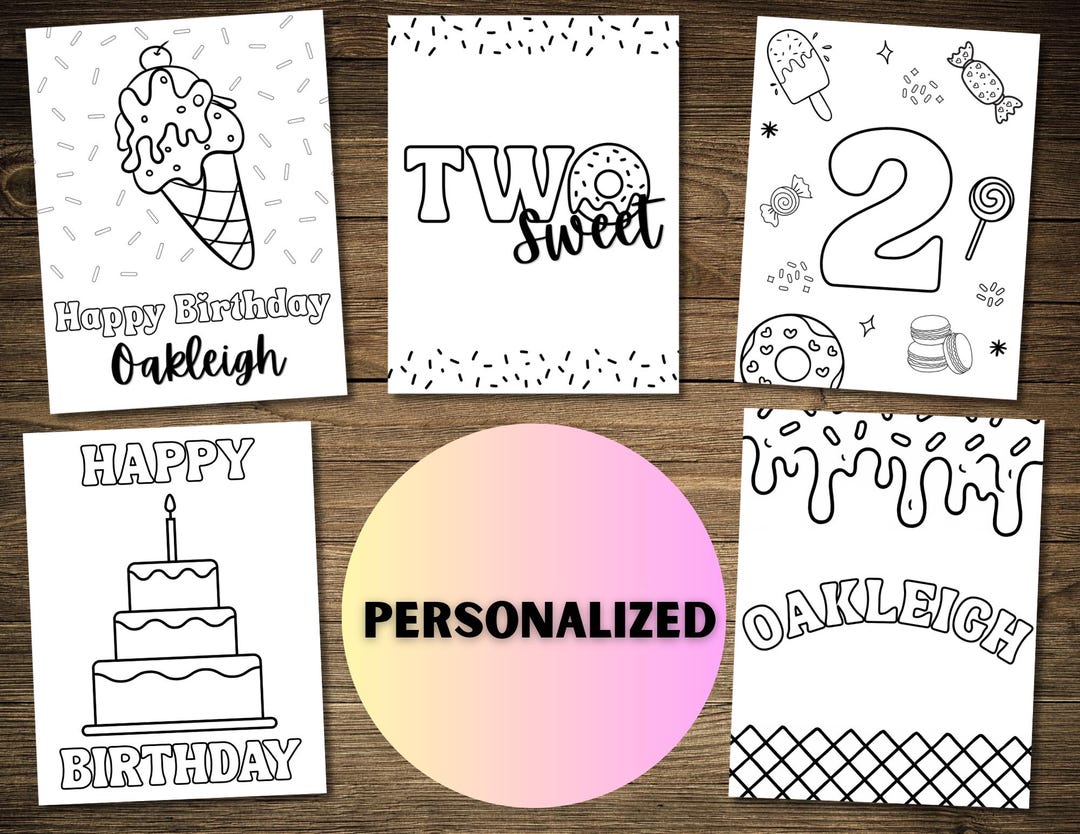 Custom Two Sweet Coloring Pages Digital Download Sweet Candy Second ...