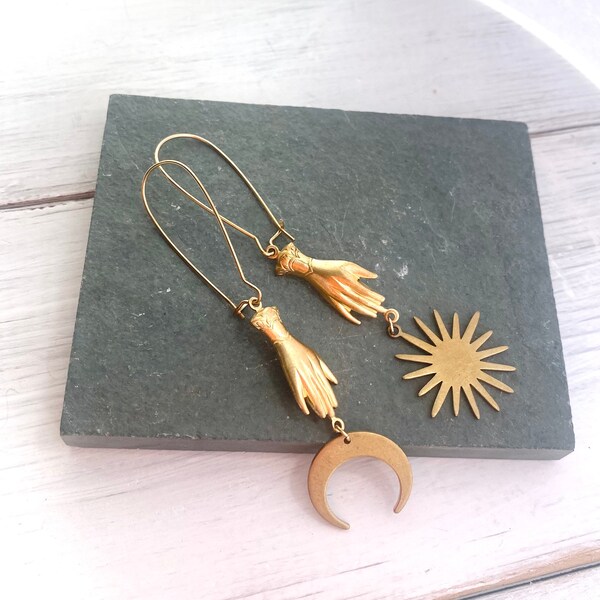 Sun Moon Earrings - Etsy