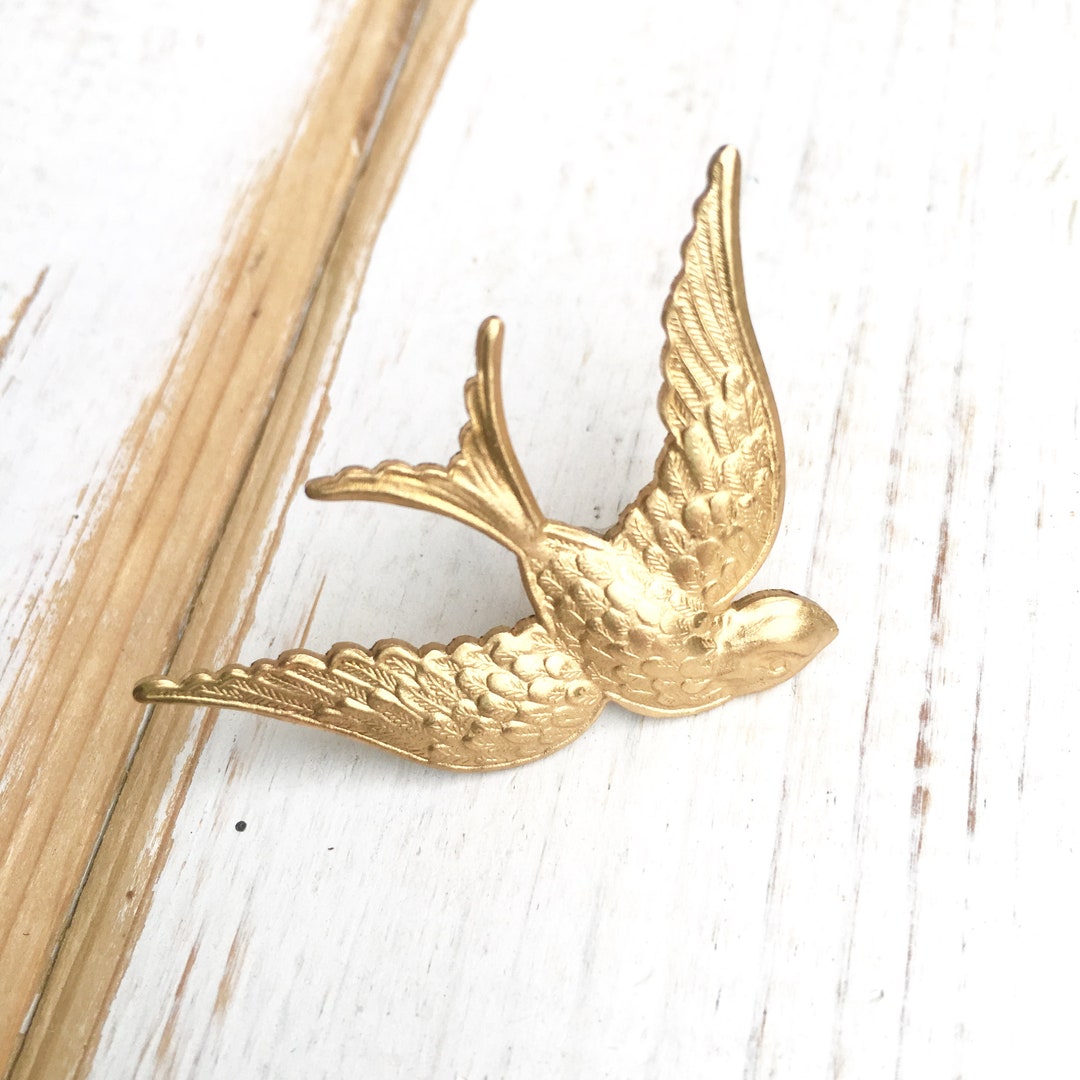 Gold Bird Pin Gold Swallow Brooch Gold Bird Tie Tack Bird Lapel Pin ...