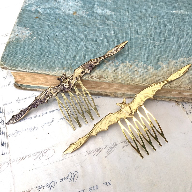 Bat Hair Comb Halloween Bat Hair Clip Bat Steampunk Hair Comb - Etsy