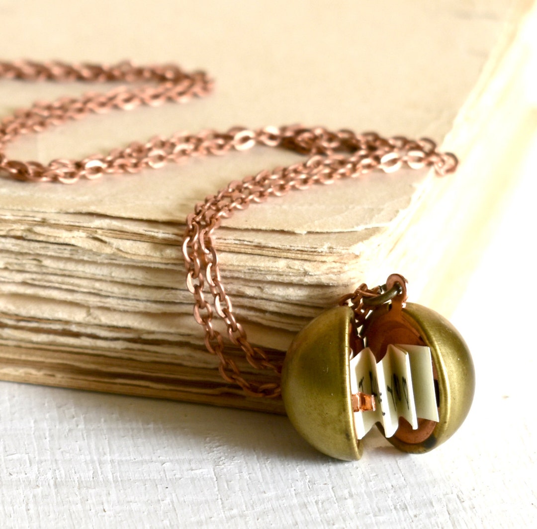 Brass Secret Message Locket Necklace, Personalized Note Pendant - Etsy