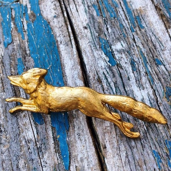 Gold Fox Brooch