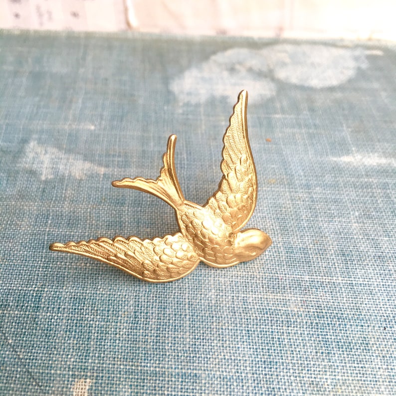 Gold Bird Pin Gold Swallow Brooch Gold Bird Tie Tack Bird Lapel Pin ...