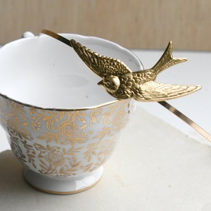 Gold Bird Headband Bird Hair Accessories Bridal Headpiece Woodland ...