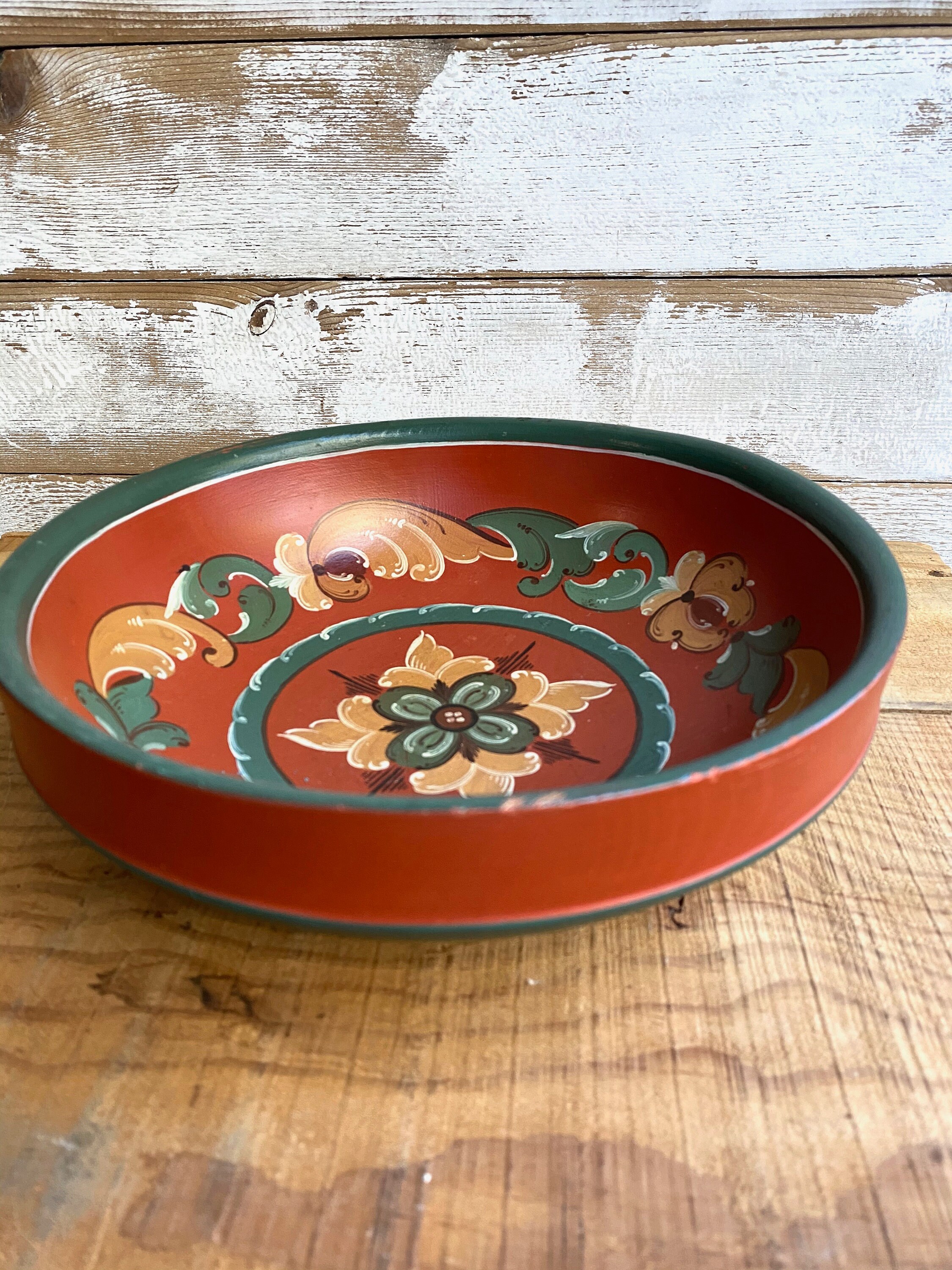 Vintage Norwegian Folk Art Rosmaling Bowl Hand Painted | Etsy