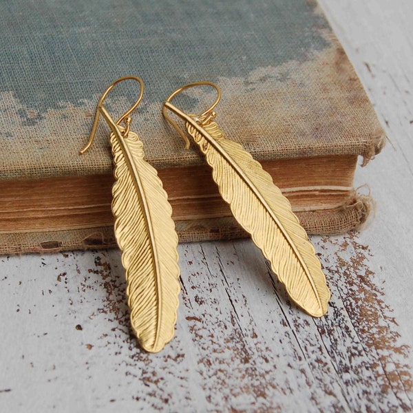 Feather Earrings - Etsy