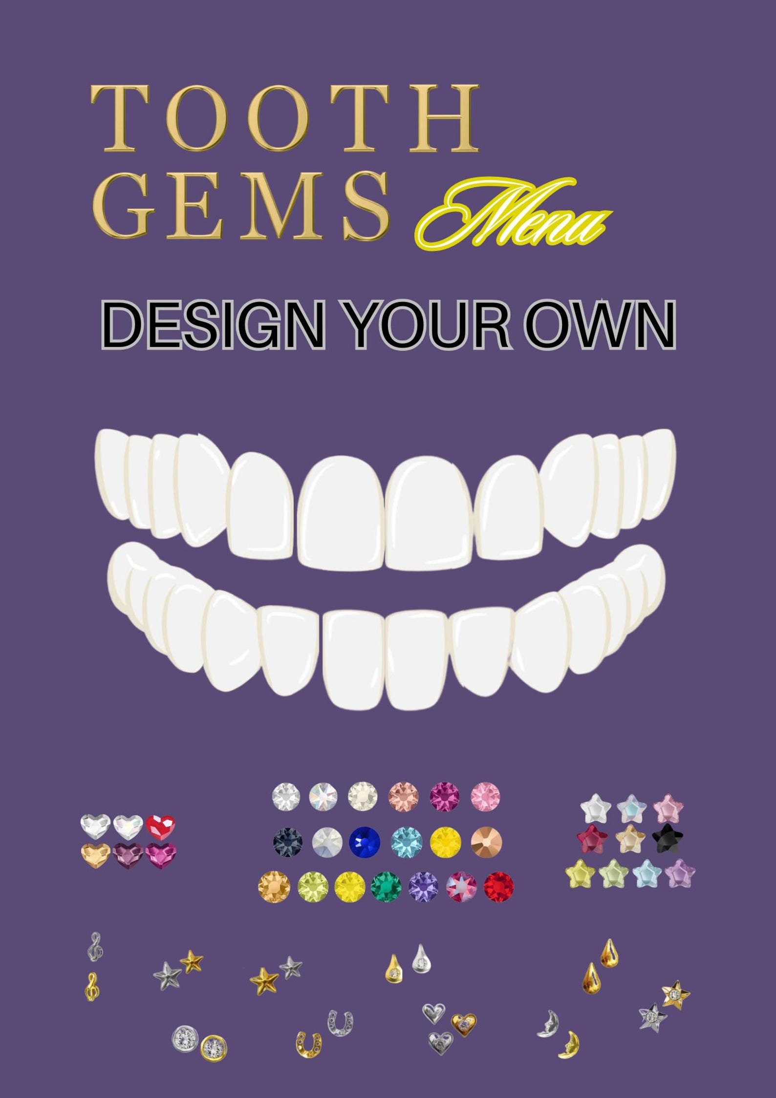 Tooth Gems Editable Design Chart Tooth Gems Editable Style Chart Custom ...