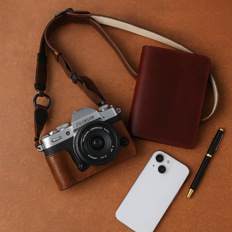 Fujifilm X-T50 Half Camera Cover, Vintage PU Leather Camera Case, Retro ...