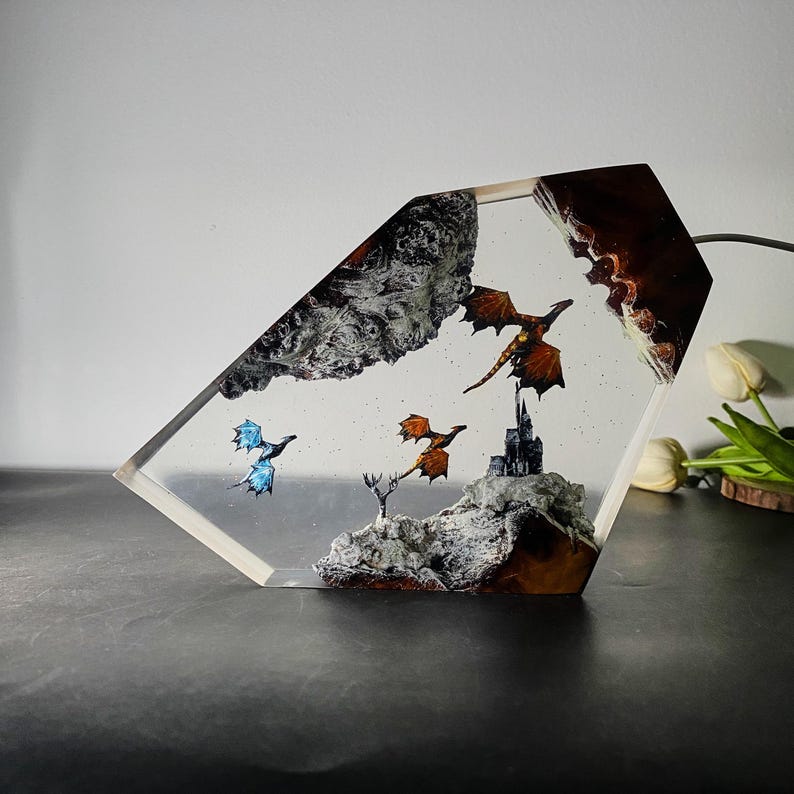 HTTYD Fire and Ice Tooth.less Resin Lamp, Light Fury Night Light ...