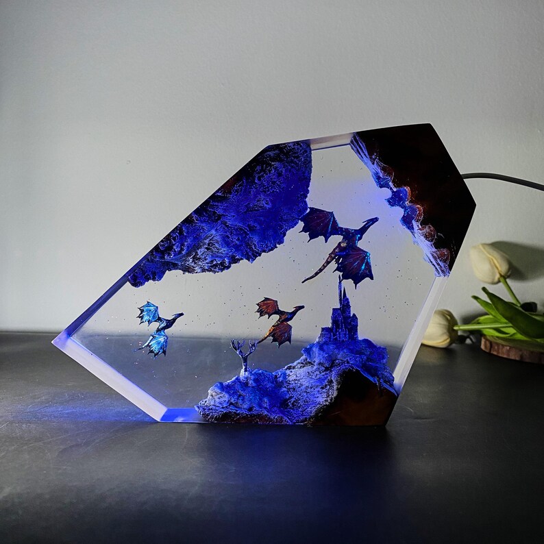 HTTYD Fire and Ice Tooth.less Resin Lamp, Light Fury Night Light ...