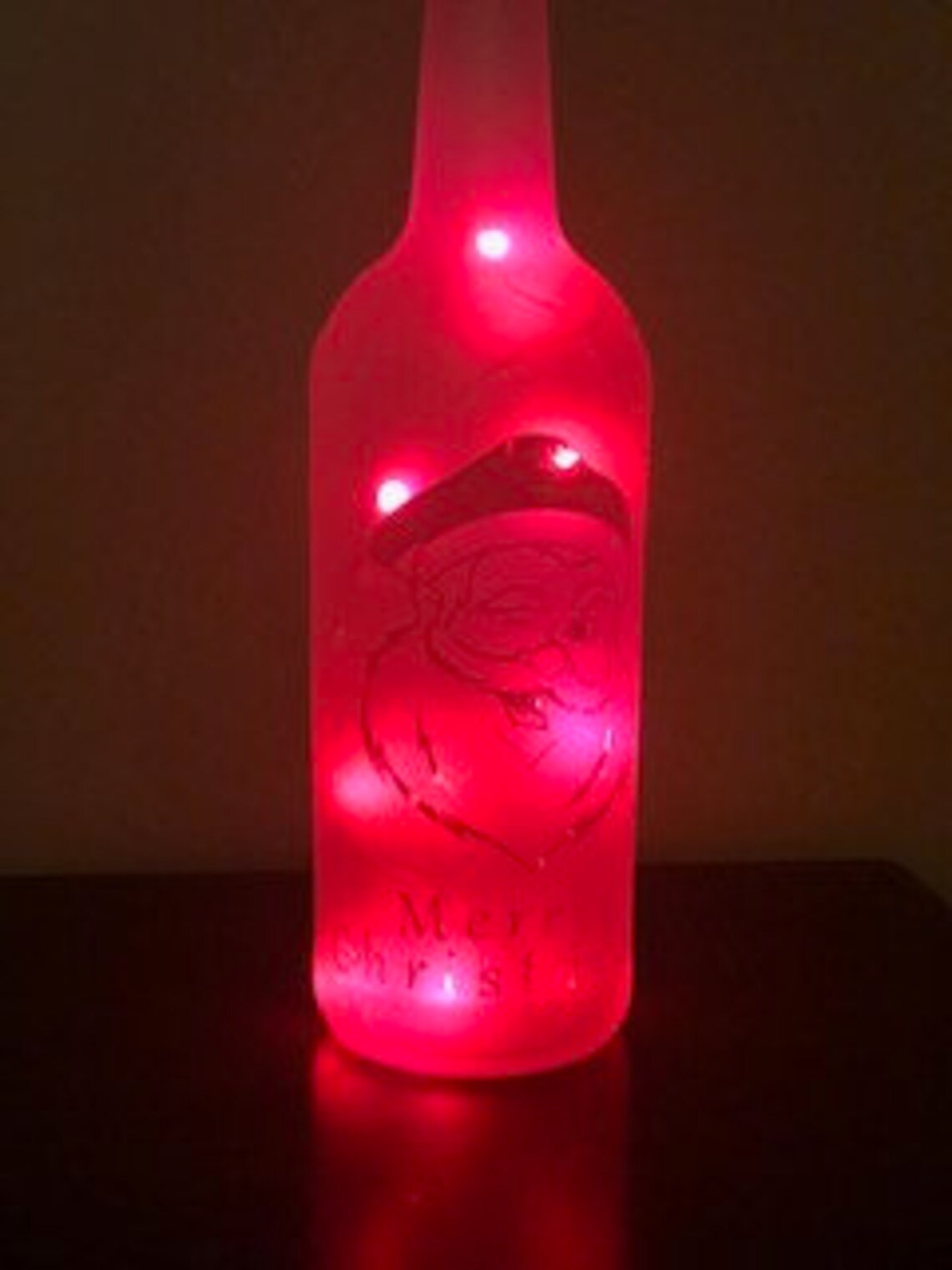 1liter Glass Bottle Custom Designs Sandblasted With Lights - Etsy