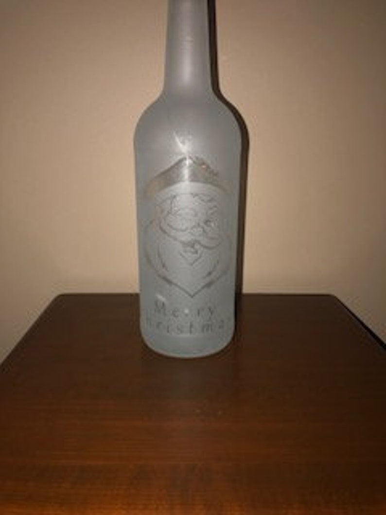 1liter Glass Bottle Custom Designs Sandblasted With Lights - Etsy