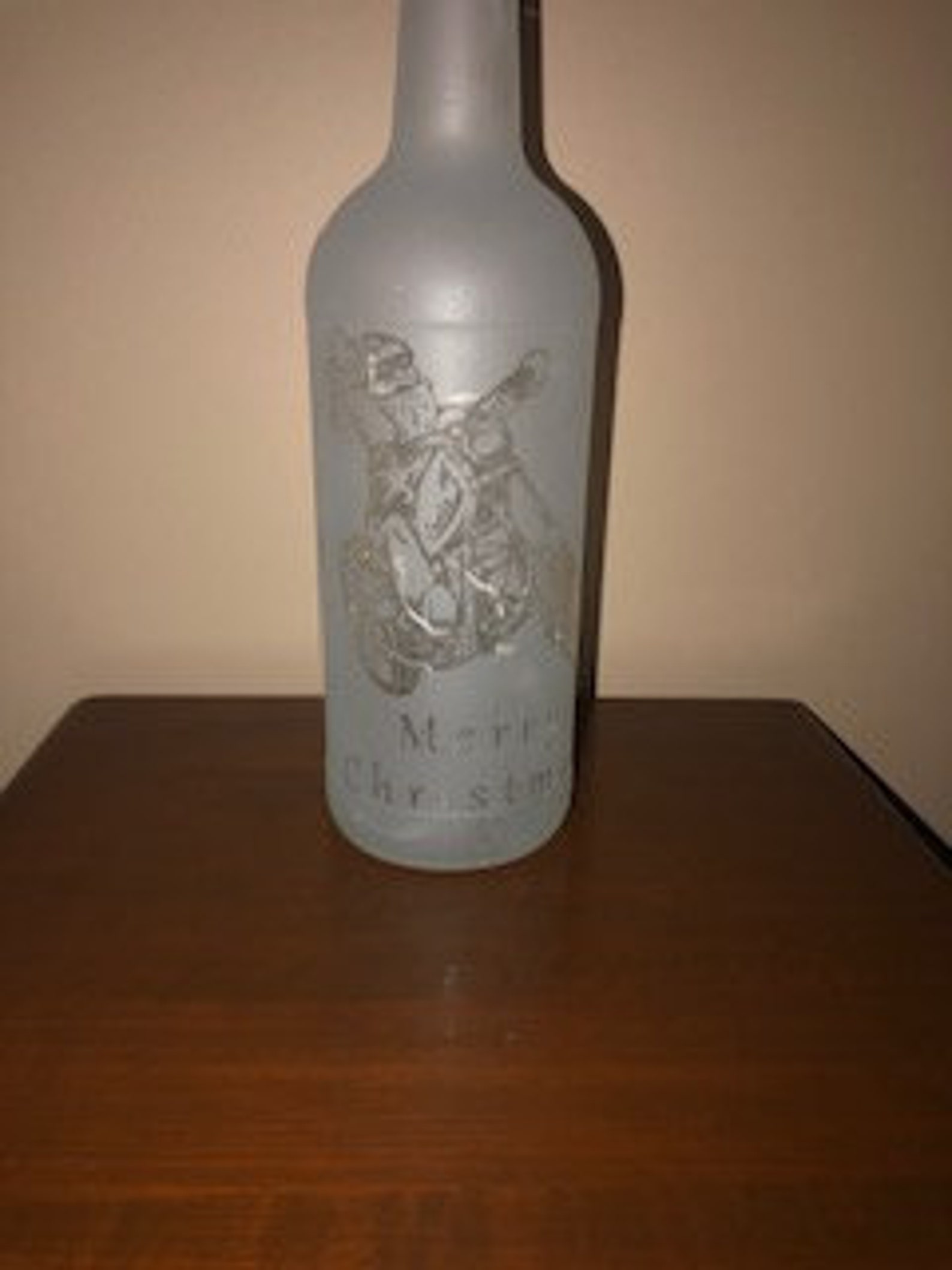 1liter Glass Bottle Custom Designs Sandblasted With Lights - Etsy