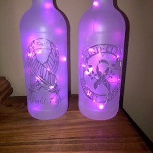 1liter Glass Bottle Custom Designs Sandblasted With Lights - Etsy