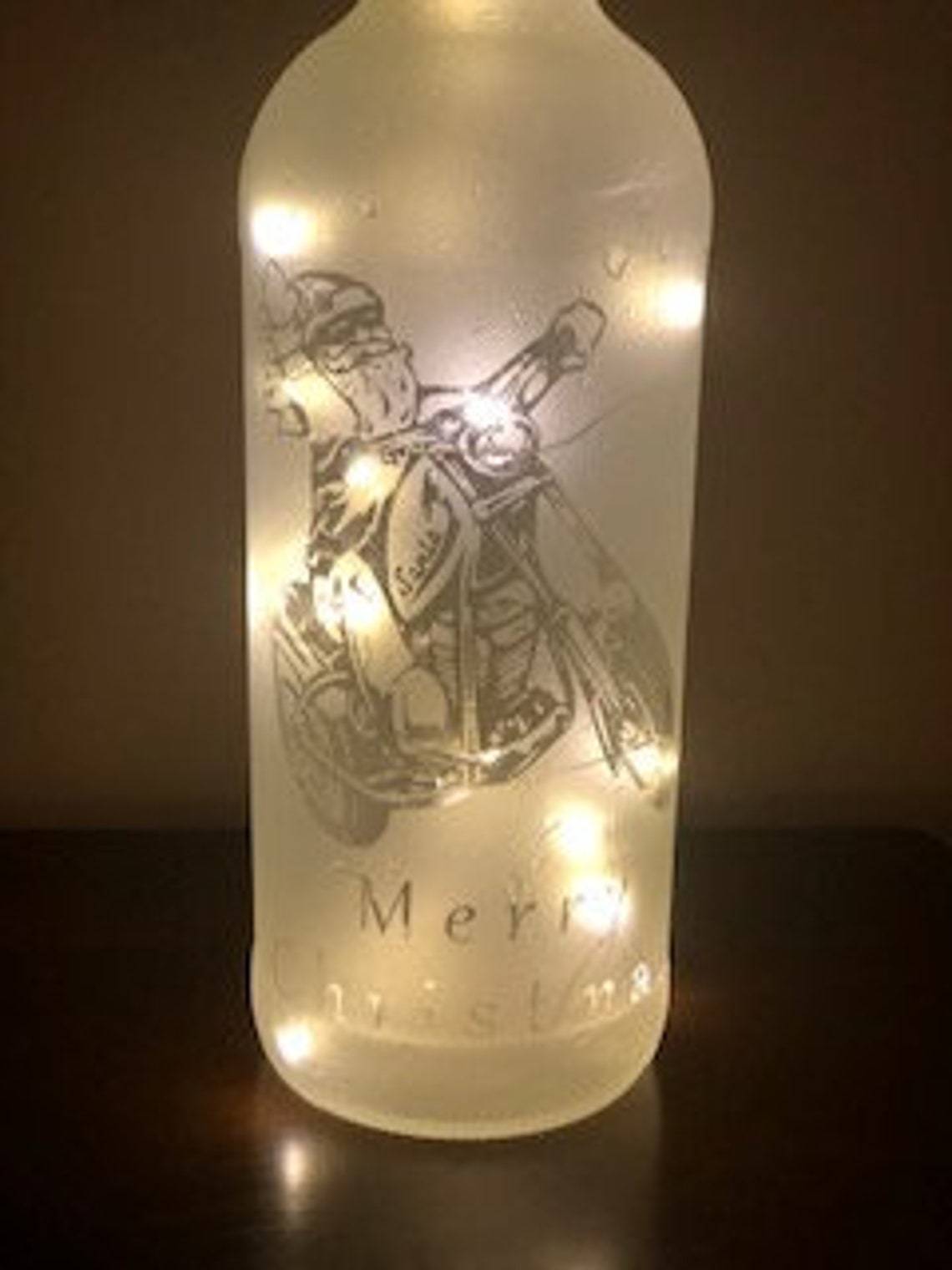 1liter Glass Bottle Custom Designs Sandblasted With Lights - Etsy