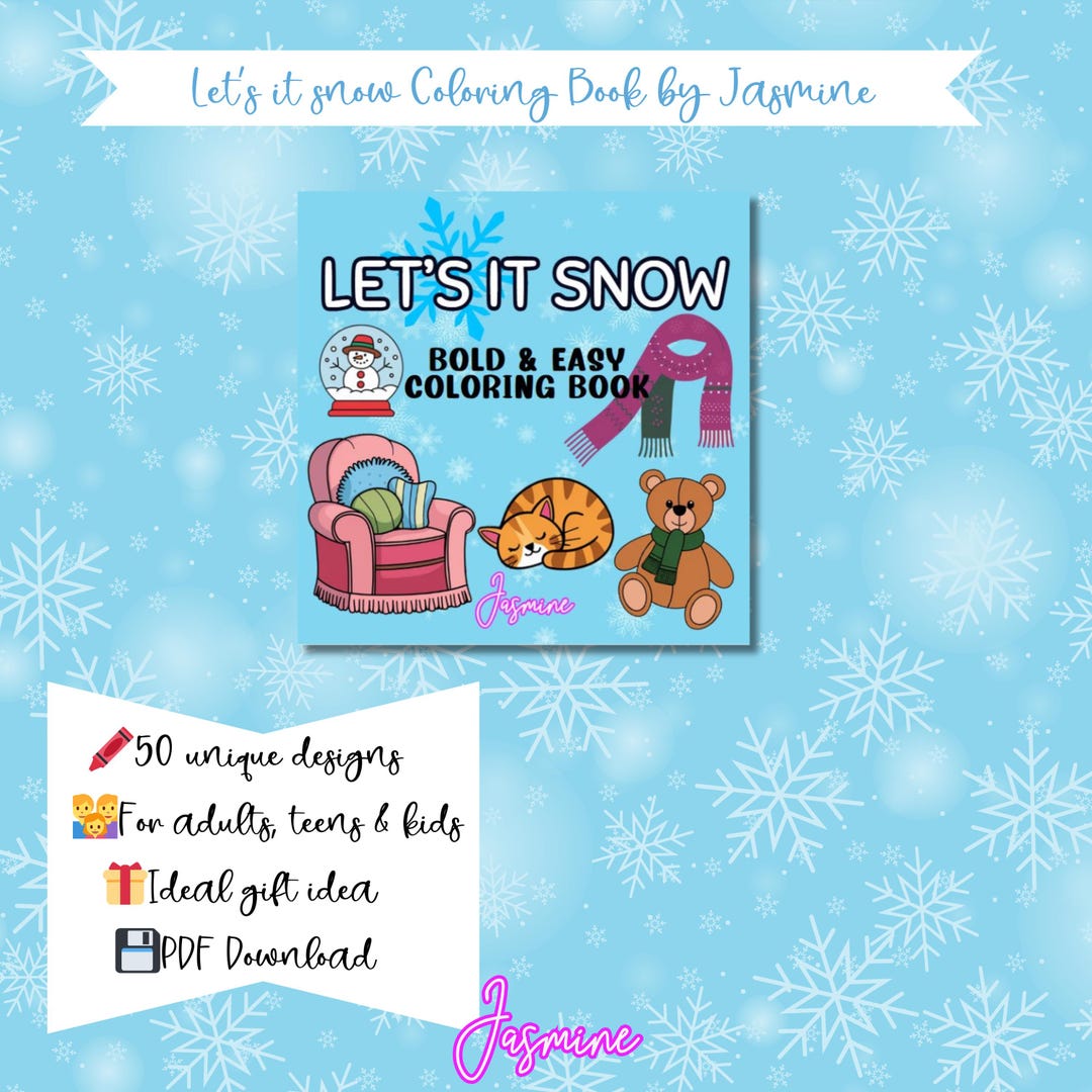 Coo-cozy Interior Bold and Easy Coloring Book by Jasmine, Winter ...