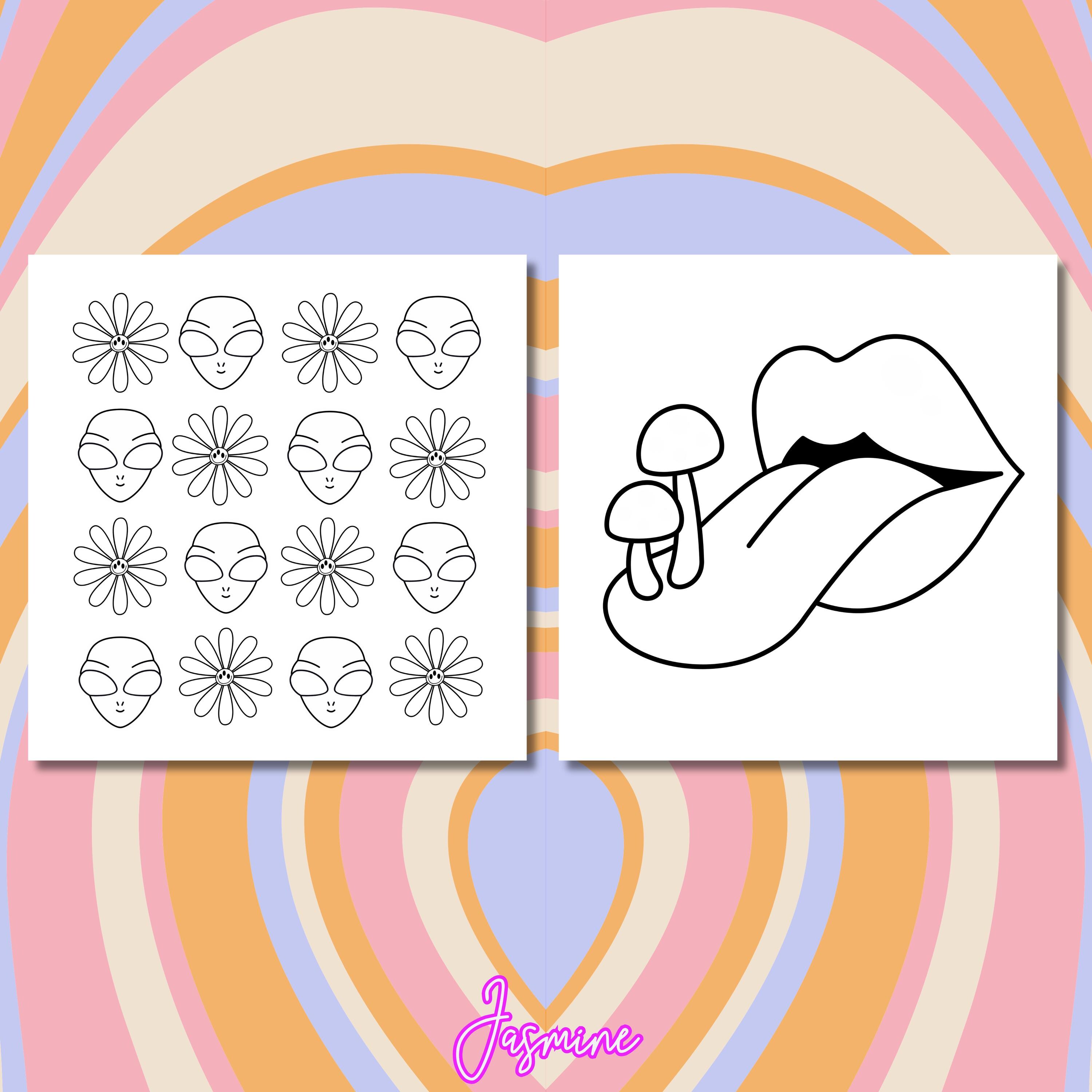 Trippy Vibes Bold and Easy Coloring Book by Jasmine, Easy Coloring Book ...