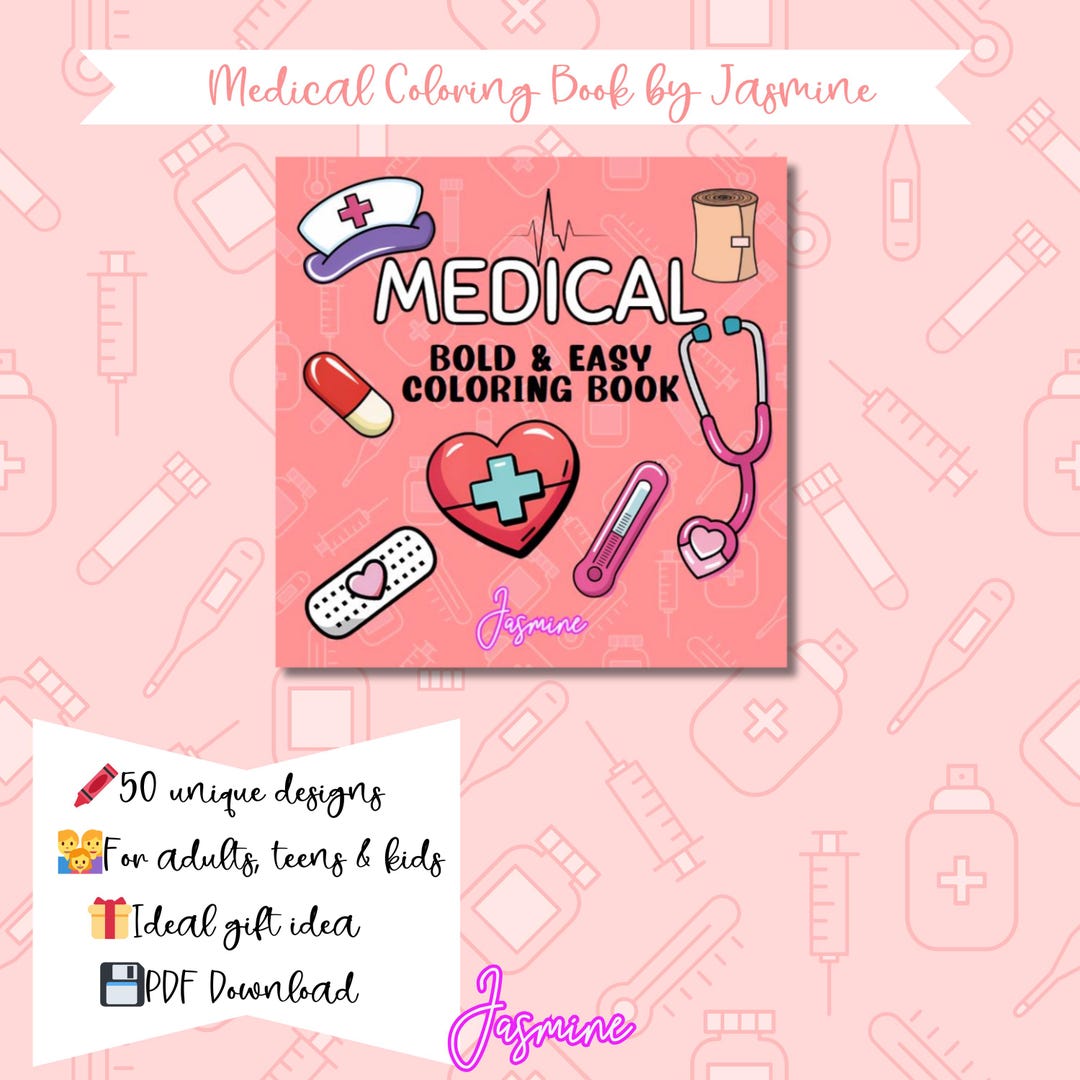 Medical Bold and Easy Coloring Book by Jasmine, Easy Coloring Book ...