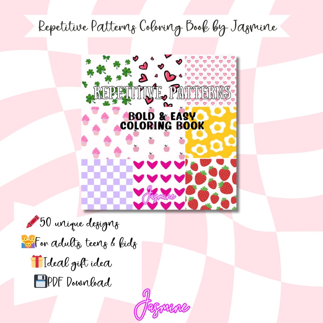 Repetitive Patterns Bold and Easy Coloring Book by Jasmine, Easy ...