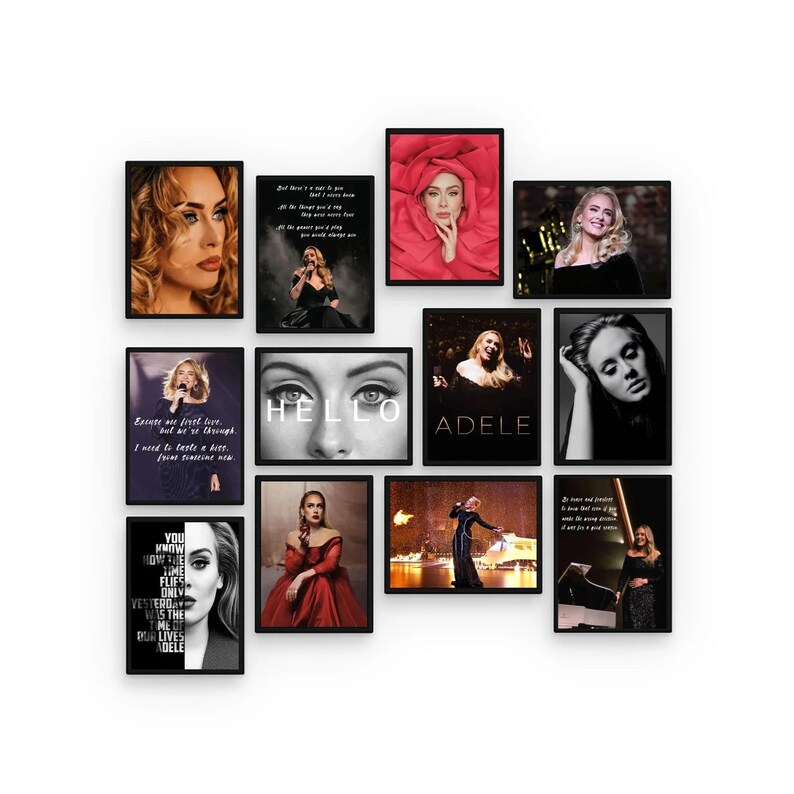 Adele Singer Iconic Moments Themed Wall Art Collection Set of 12 ...