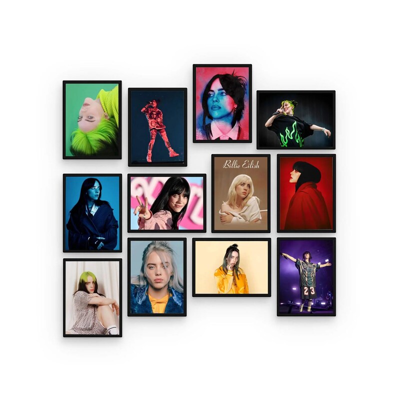 Billie Eilish Wall Art Collection Set of 12 Wall Display Picture Tiles - Etsy