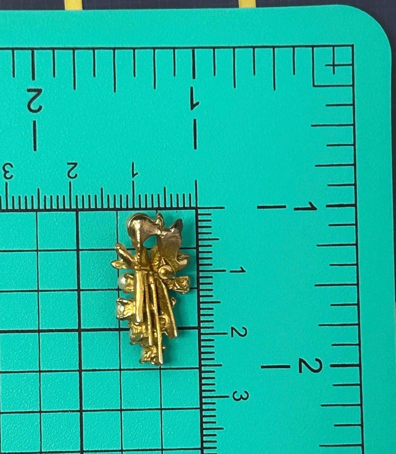 Vintage Ballou Reg’d Gold Floral and Pearl Lapel Pin - Etsy