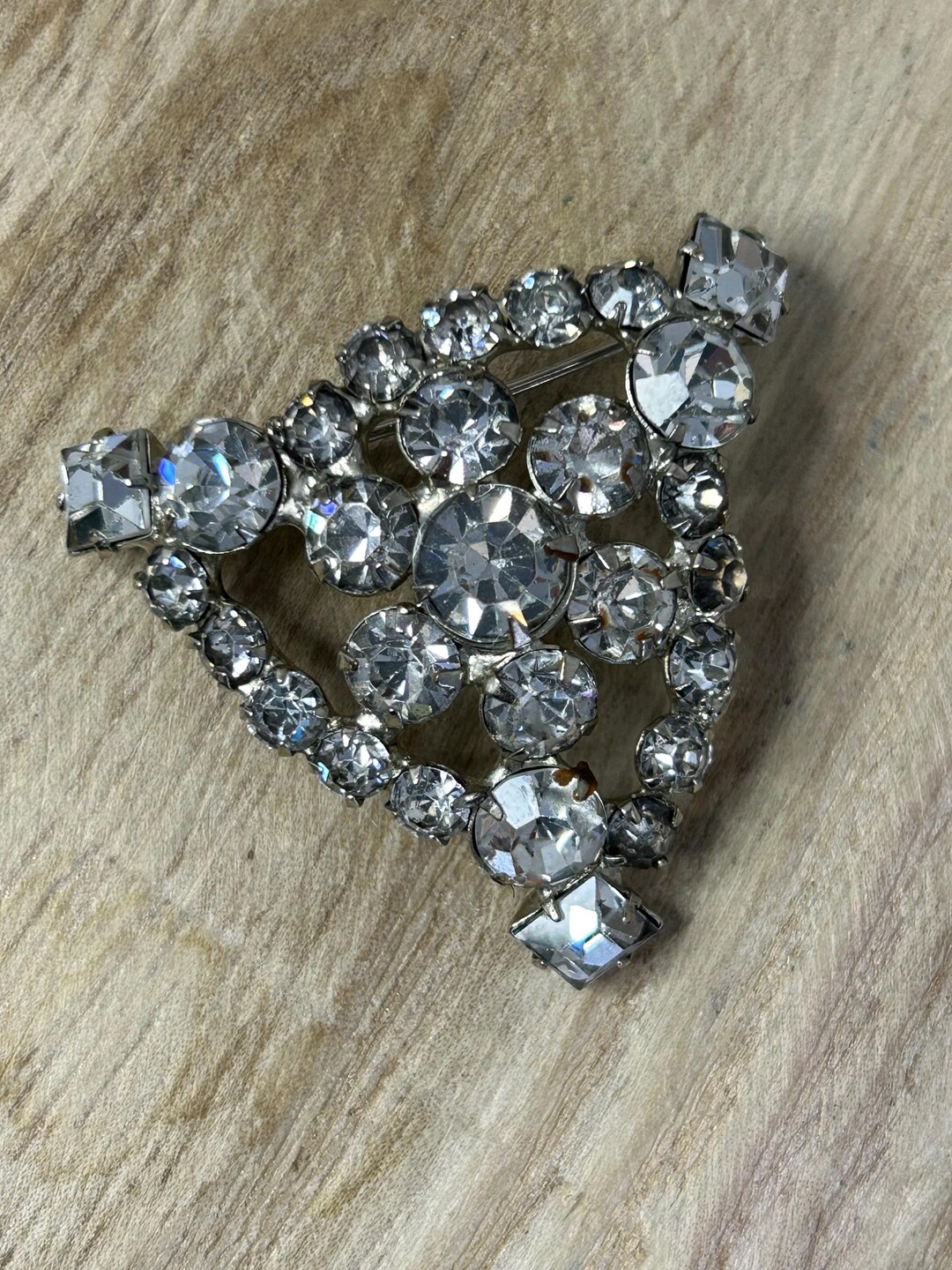 Vintage Juliana Style Triangle Prong Set Clear Rhinestone Brooch - Etsy