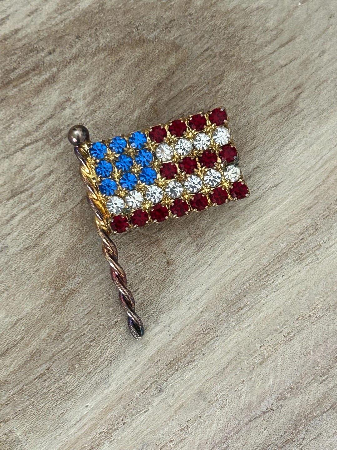 Vintage Eisenberg Ice American Flag Pin - Etsy