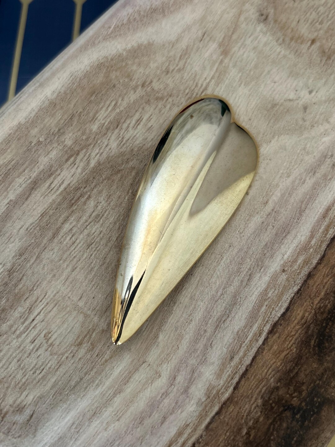 Vintage Elongated Abstract Heart Brooch - Etsy