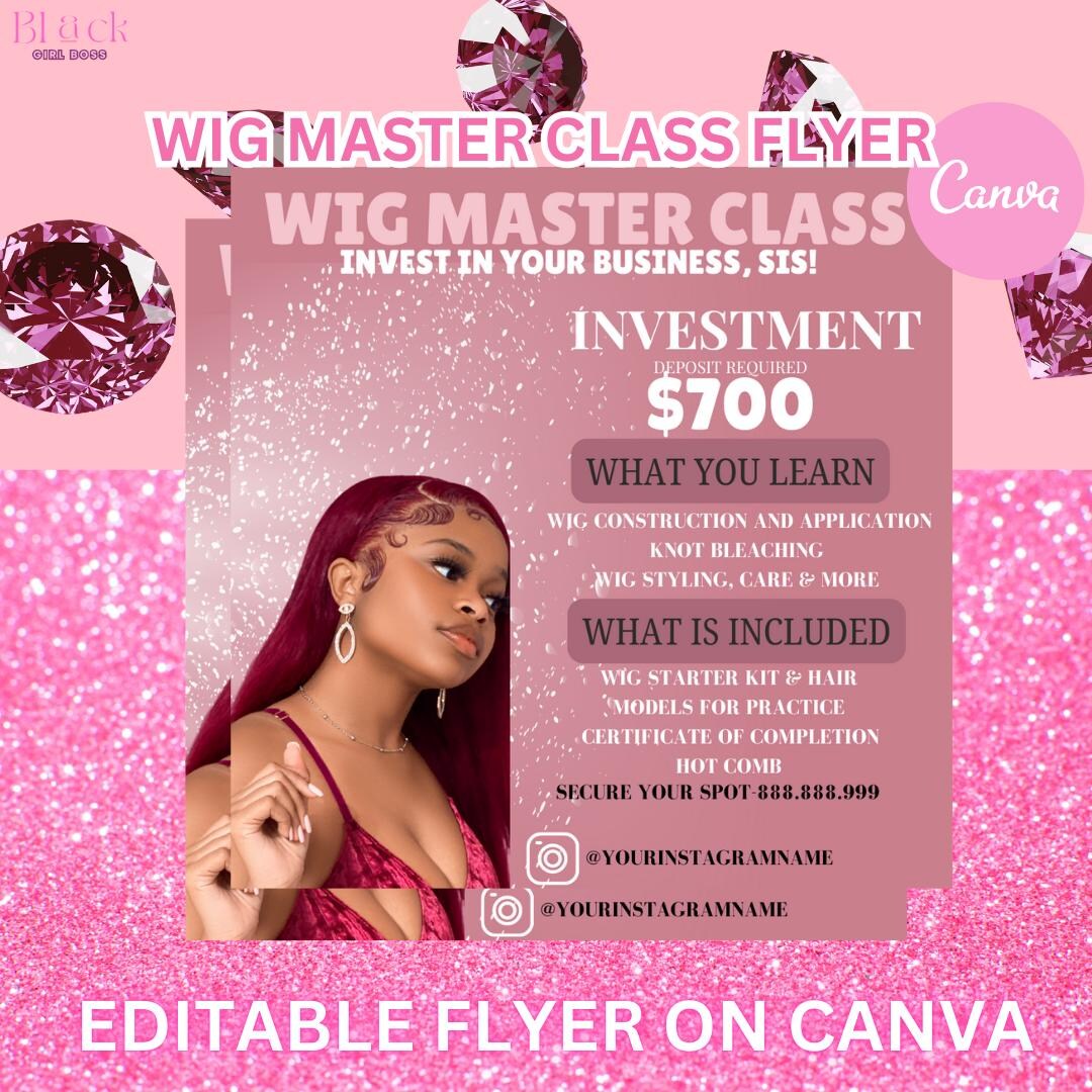 Editable Wig Master Class Flyer Template - Etsy