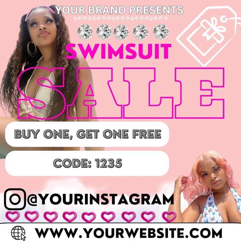 Swimsuit Sale Flyer Template, Social Media Flyer, Clothing, Swimwear ...