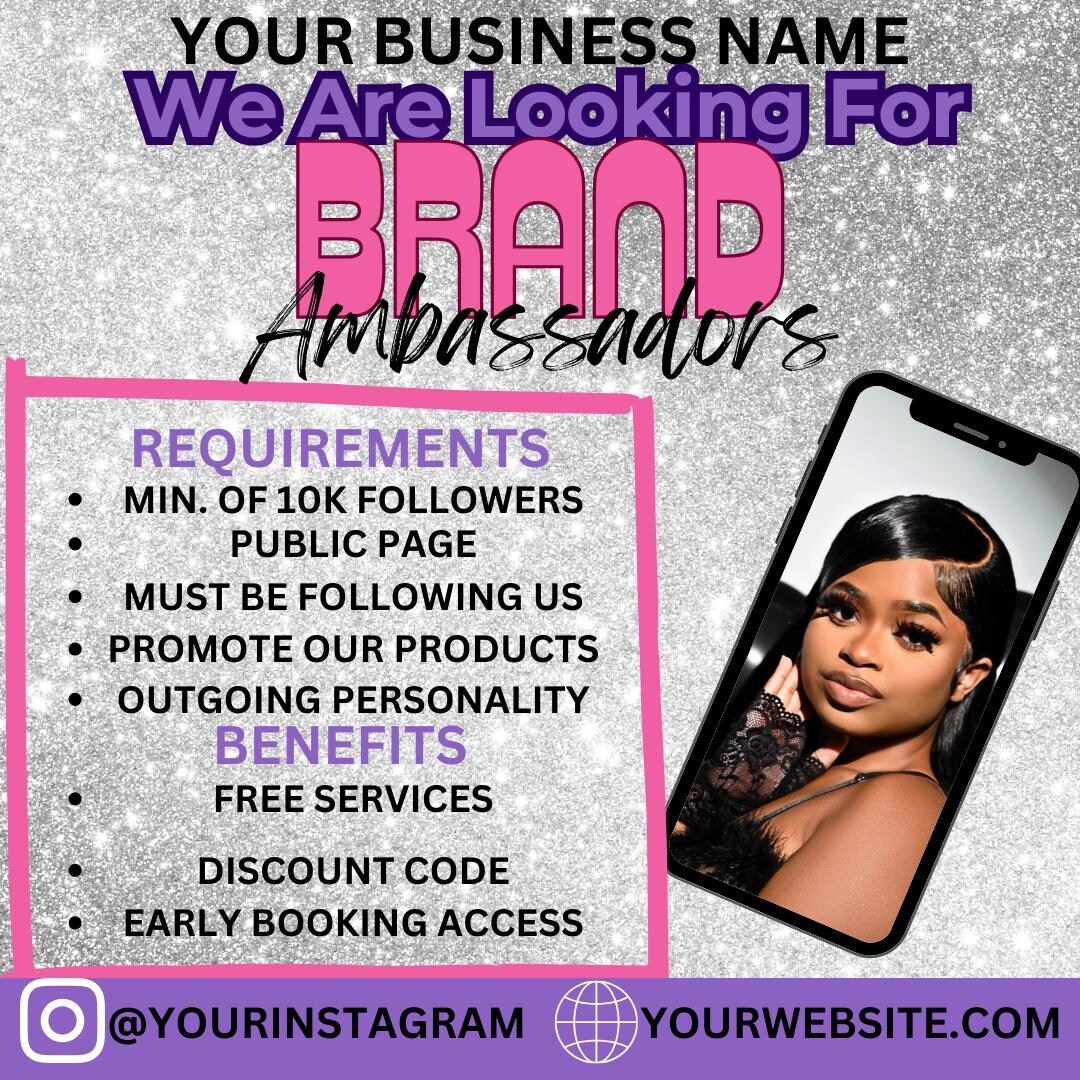 Brand Ambassador Flyer, Models Wanted Flyer, Wanted Brand Influencer ...