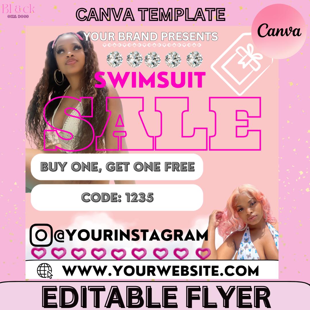 Swimsuit Sale Flyer Template, Social Media Flyer, Clothing, Swimwear ...