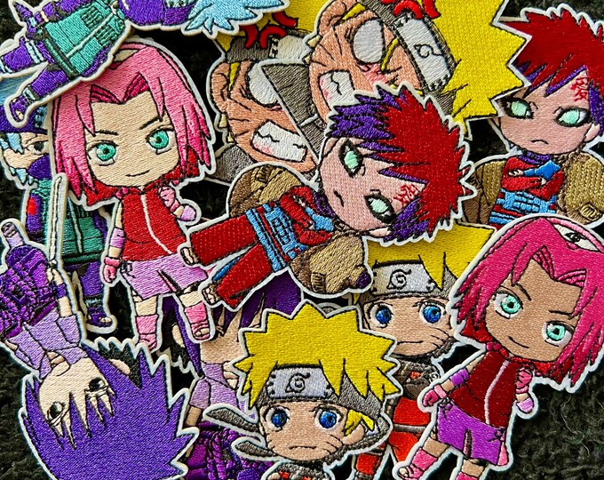 Naruto Iron-on Patches Naruto Shippuden Iron-on Patches, Embroidered Patches Iron or Sew for ...