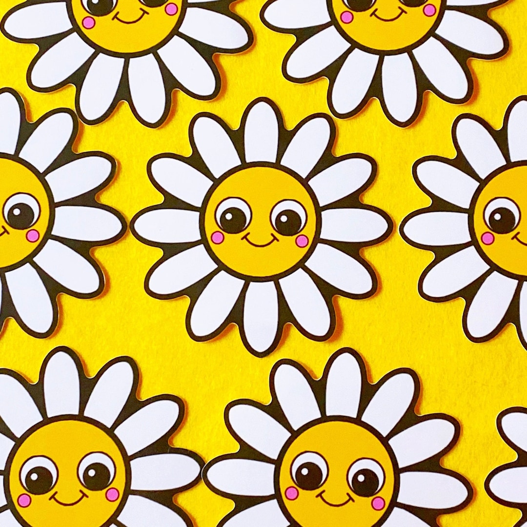 Daisy Vinyl Sticker - Cute Daisy Laptop Sticker - Cute Floral Stickers ...