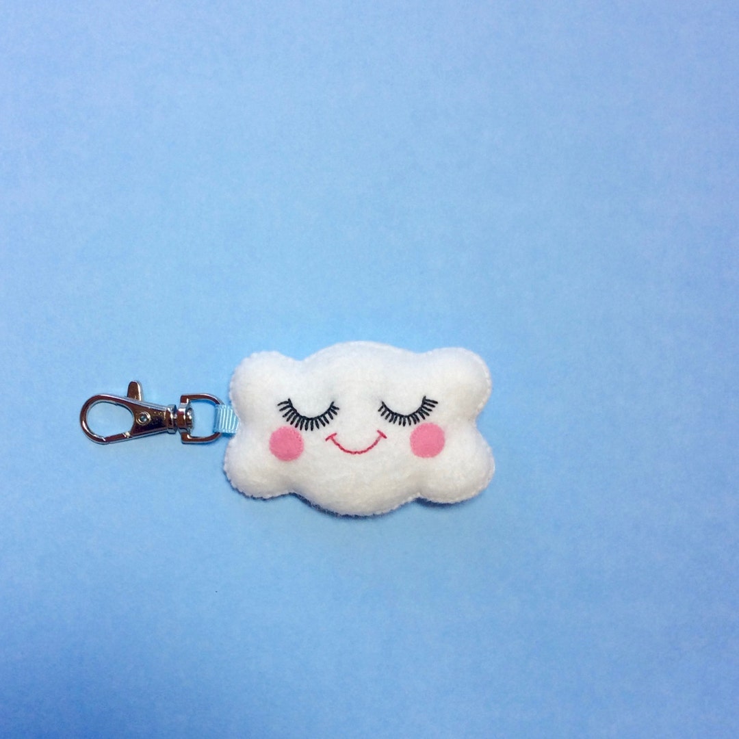 Cloud Keyring - Happy Cloud Charm - Cloud Key Chain - Cute Keychain ...
