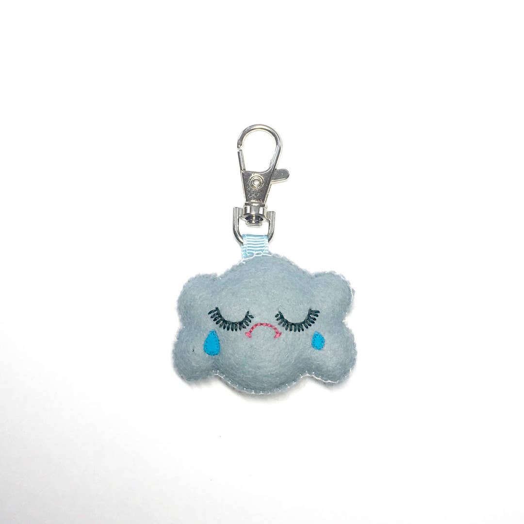 Cloud Keychain - Raincloud Charm - Rain Cloud Key Chain - Kawaii Key ...
