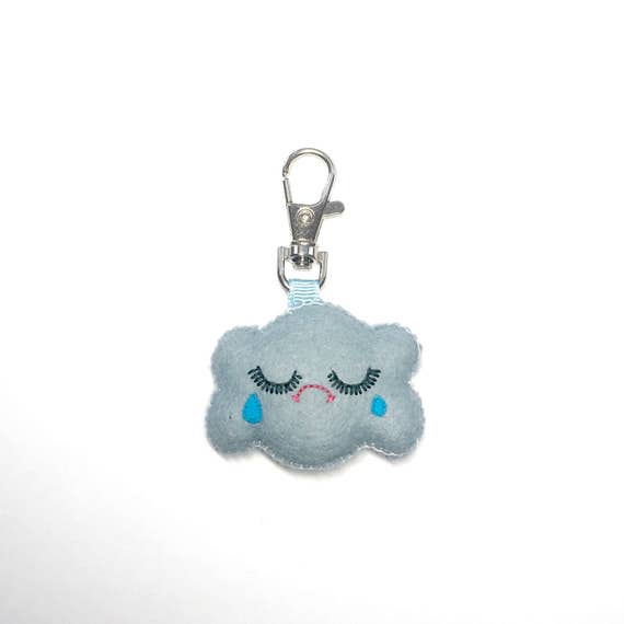 Cloud Keychain Raincloud Charm Rain Cloud Key Chain | Etsy