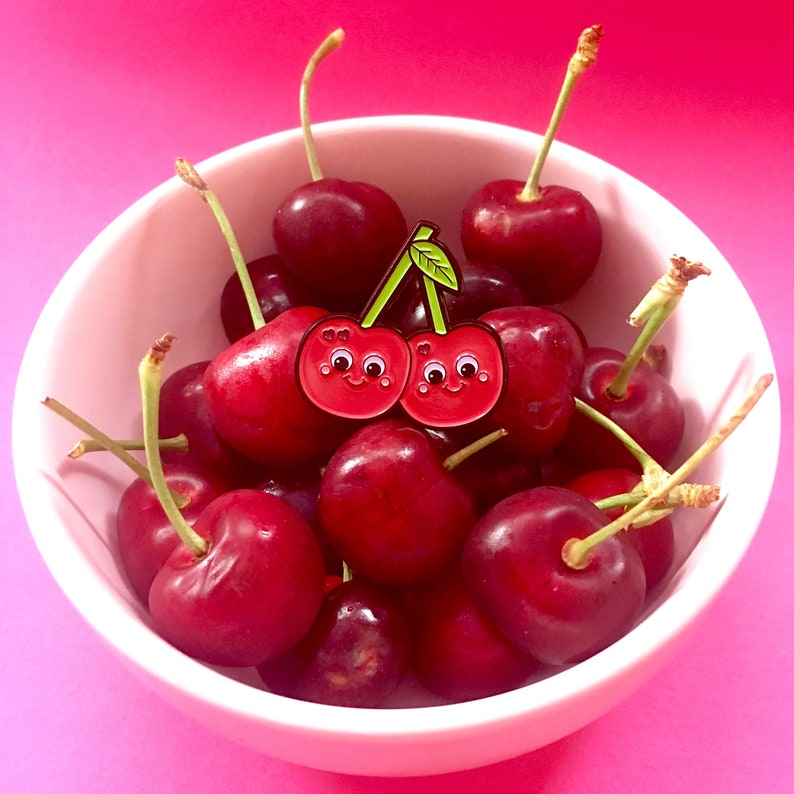 Cherry Pin Fruit Enamel Pin Kawaii Food Pin Cute Cherry | Etsy