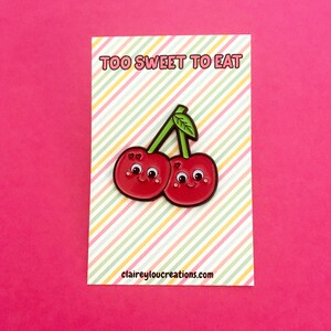 Cherry Pin - Fruit Enamel Pin - Kawaii Food Pin - Cute Cherry Enamel ...
