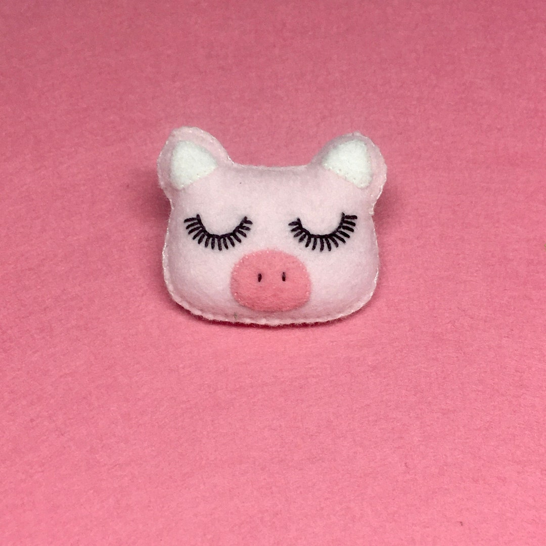 Pig Brooch - Cute Pig Brooch - Cute Piggy Pin - Pink Pig Pin - Pig Pin ...
