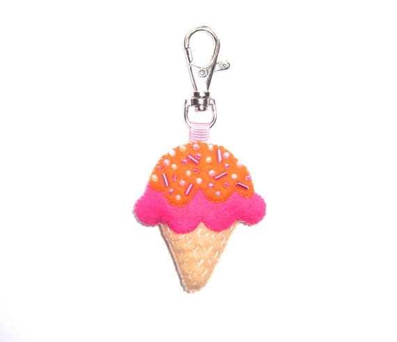Ice Cream Keyring Kawaii Bag Charm Ice Cream Charm Ice | Etsy