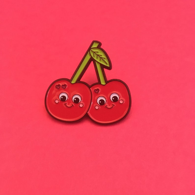 Cherry Pin - Fruit Enamel Pin - Kawaii Food Pin - Cute Cherry Enamel ...
