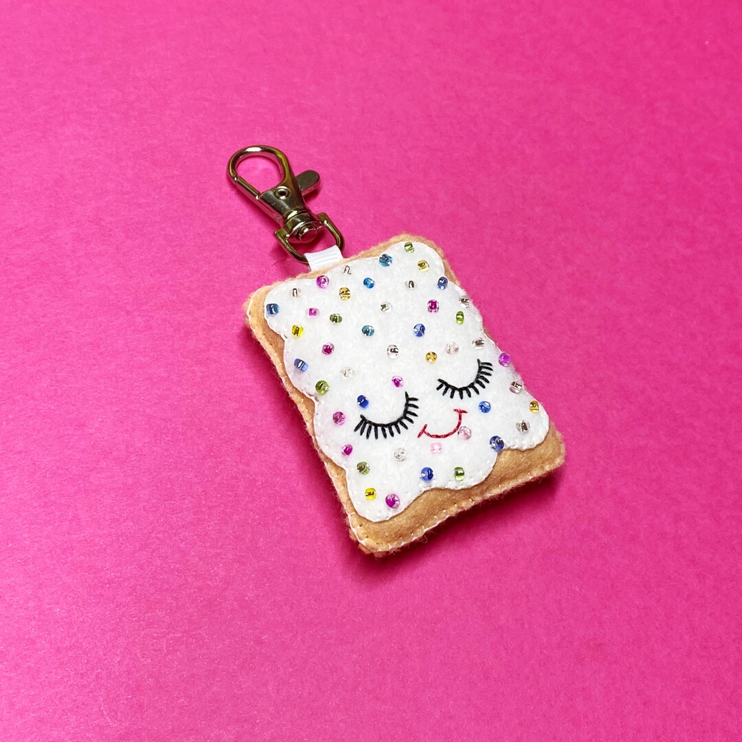 Pop Tart Keychain - Cute Bag Charm - Cute Keyring - Toaster Pastry ...