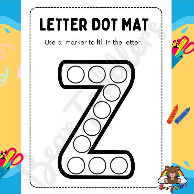 26 Dot Marker Coloring Pages, Do a Dot Activity, Toddler Workbook ...