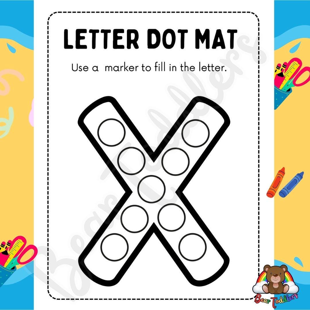 26 Dot Marker Coloring Pages, Do a Dot Activity, Toddler Workbook ...
